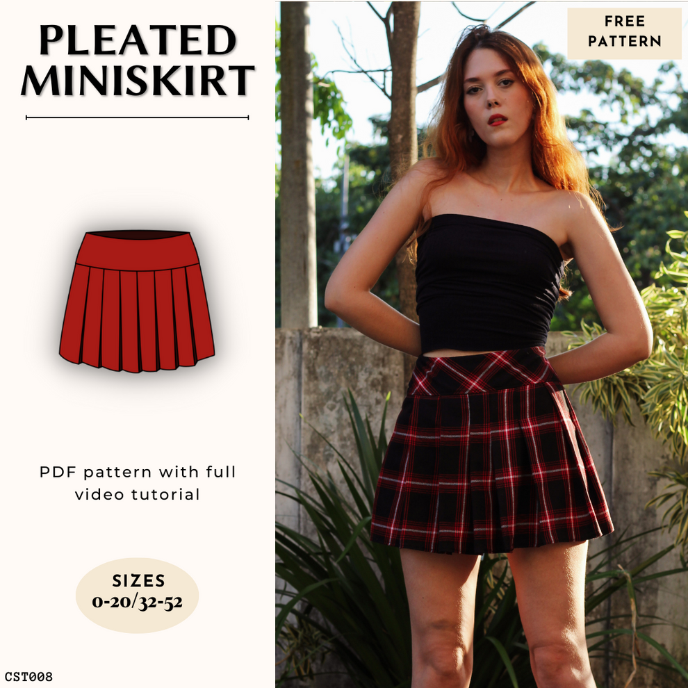 Pleated Mini Skirt FREE PDF Sewing Pattern – coralinestreet
