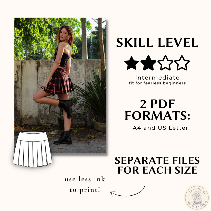 Pleated Mini Skirt FREE PDF Sewing Pattern – coralinestreet