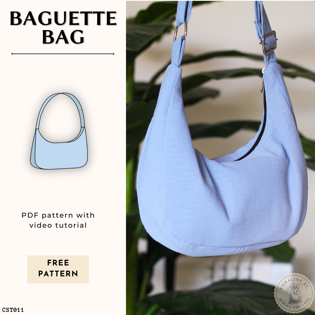 Baguette Bag FREE PDF Sewing Pattern – coralinestreet
