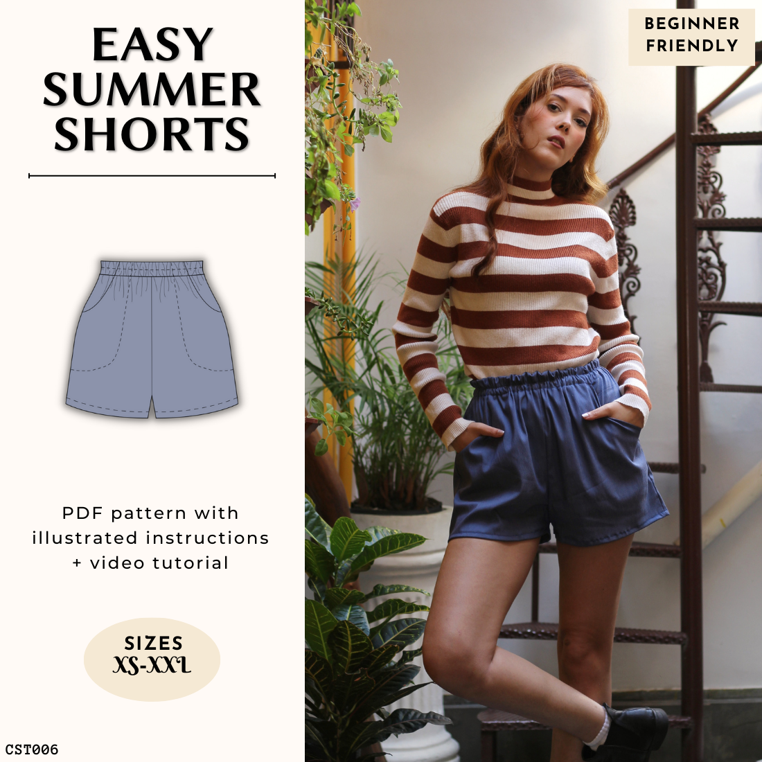 Easy Summer Shorts PDF Sewing Pattern – coralinestreet